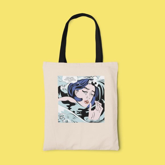 Bags | Drowning Girl Pop Art Gift Tote Bag Reusable Shopping Bag Fast ...